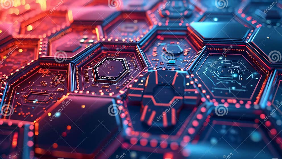 Abstract Futuristic Hexagon Circuit Board Good Resolution Stock Photo ...
