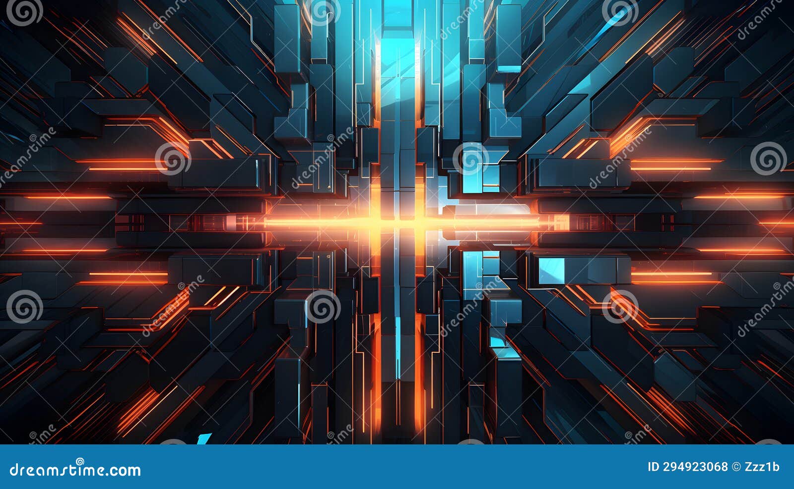 Abstract Futuristic High-tech Mosaic Background, Neural Network ...