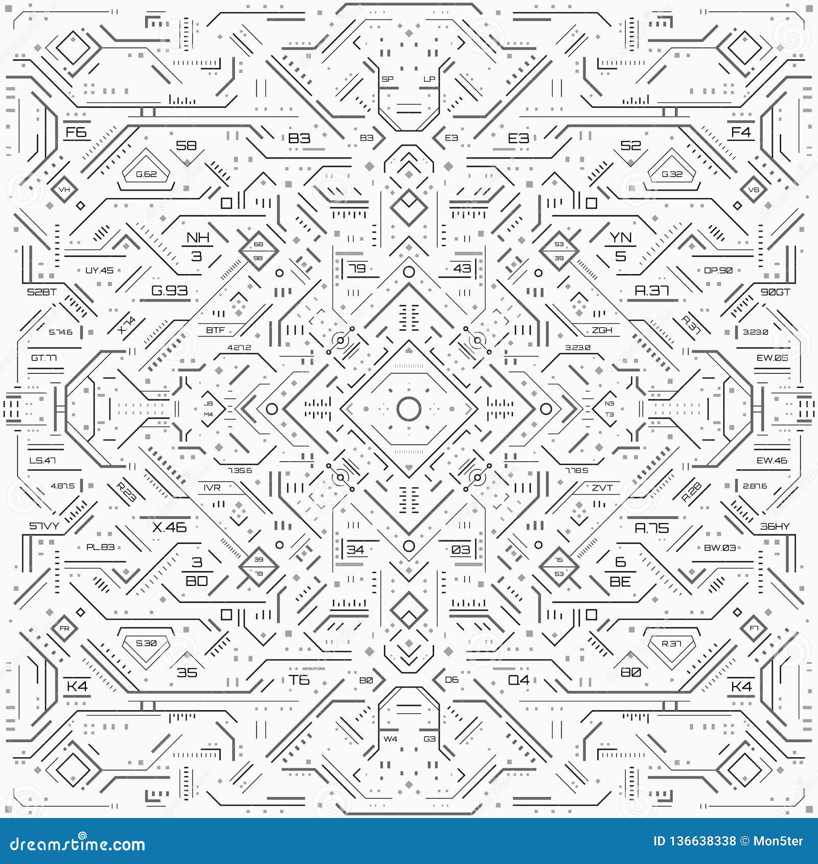 Abstract Futuristic HUD Pattern. Sci-fi Futuristic User Interface Stock ...