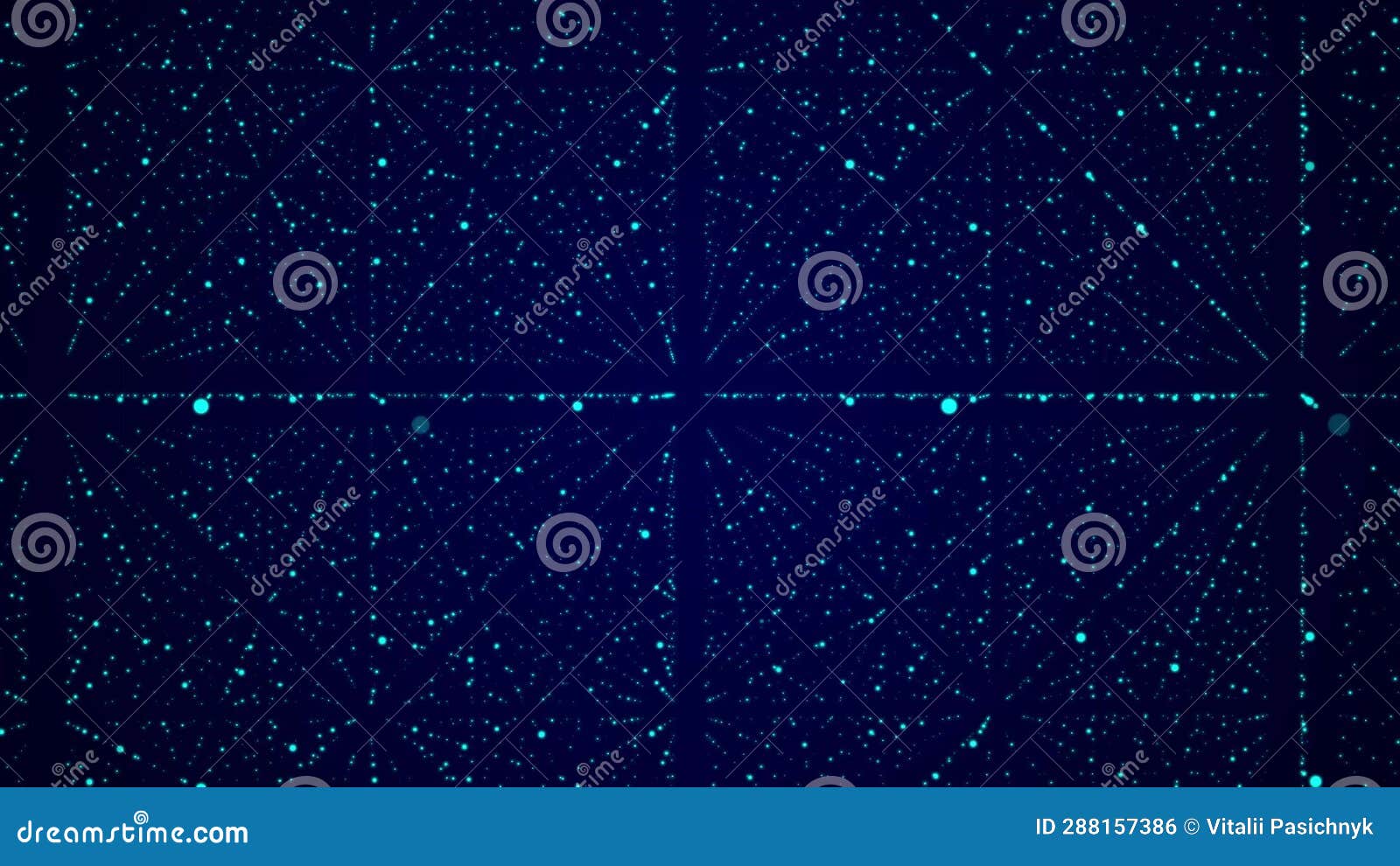 Abstract Futuristic Infinite Flow of Scientific Data. Outer Space ...