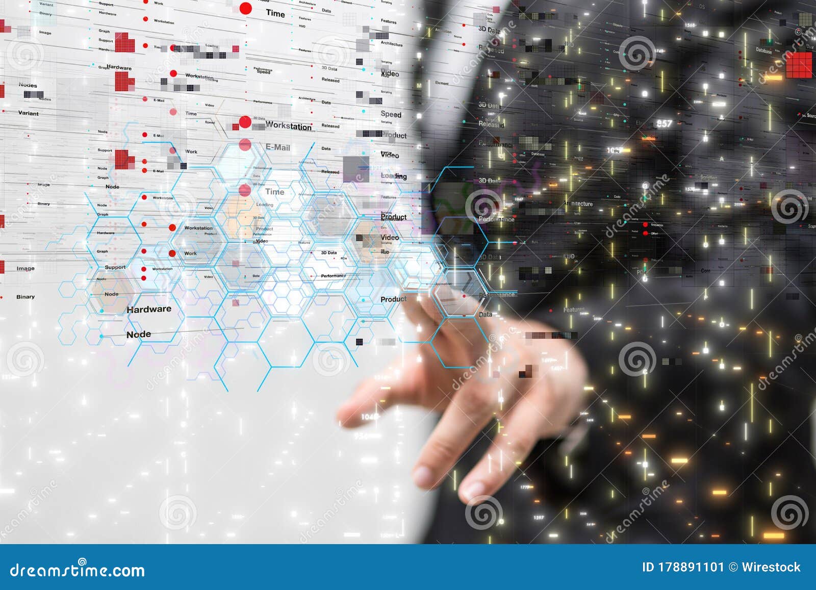 A Abstract Futuristic Infographic with Visual Data Complexity Stock ...