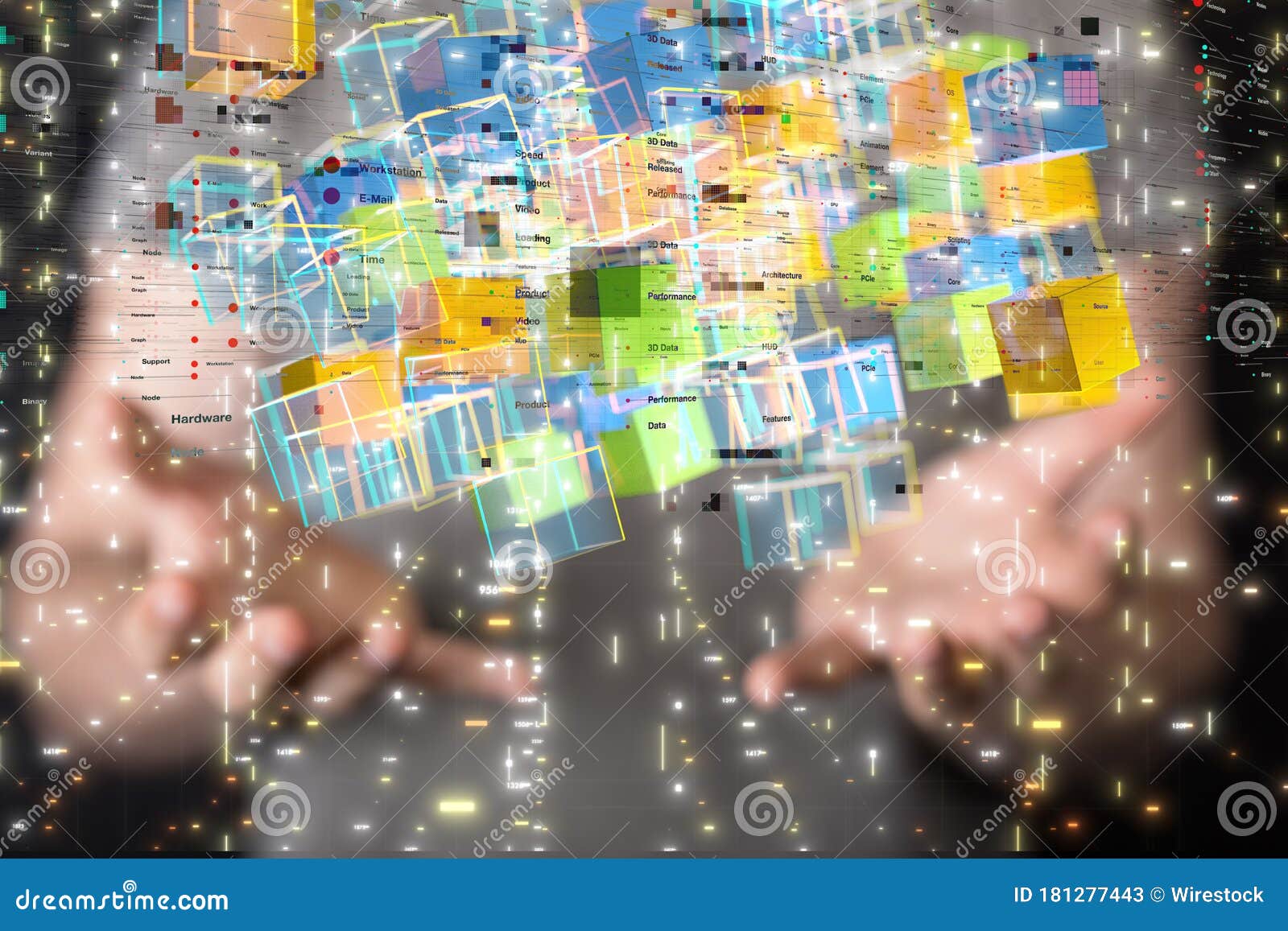 A Abstract Futuristic Infographic with Visual Data Complexity Stock ...