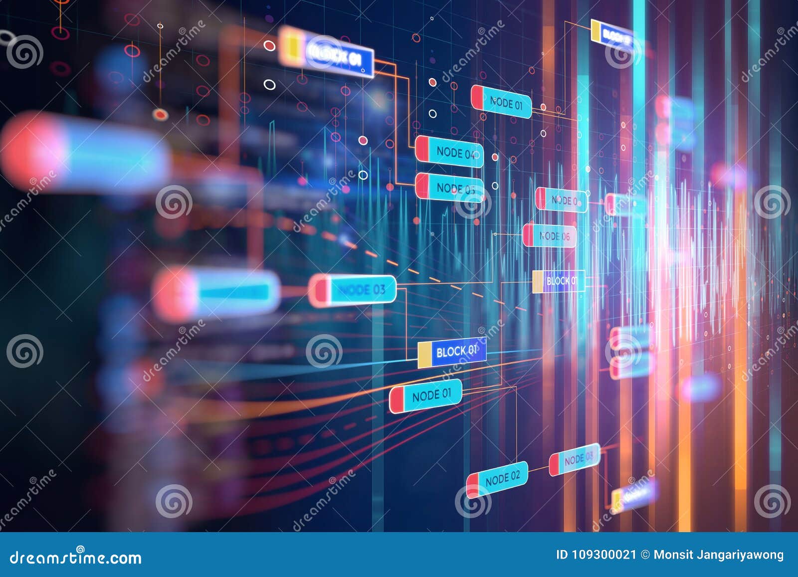 Big Data Futuristic Visualization Abstract Illustration Stock ...