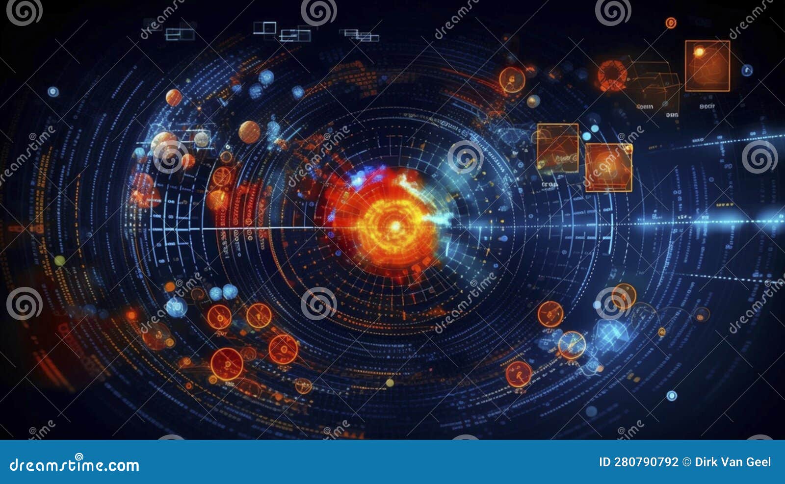 Abstract Futuristic Infographic with Visual Data Complexity, Represent ...