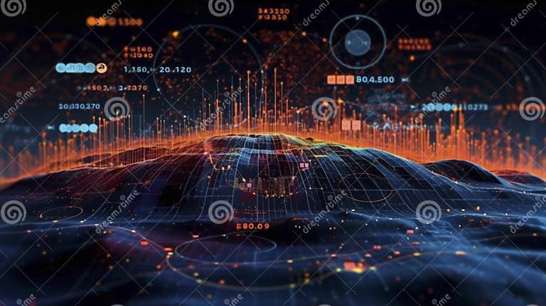 Abstract Futuristic Infographic with Visual Data Complexity, Represent ...