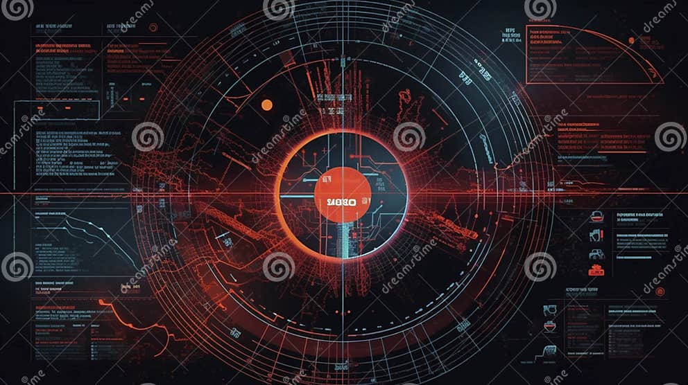 Abstract Futuristic Infographic with Visual Data Complexity, Represent Big Data Concept, Node ...