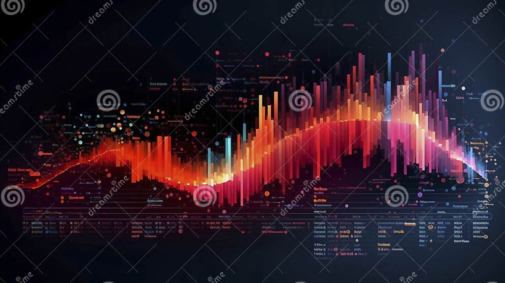 Abstract Futuristic Infographic with Visual Data Complexity, Represent Big Data Concept, Node ...