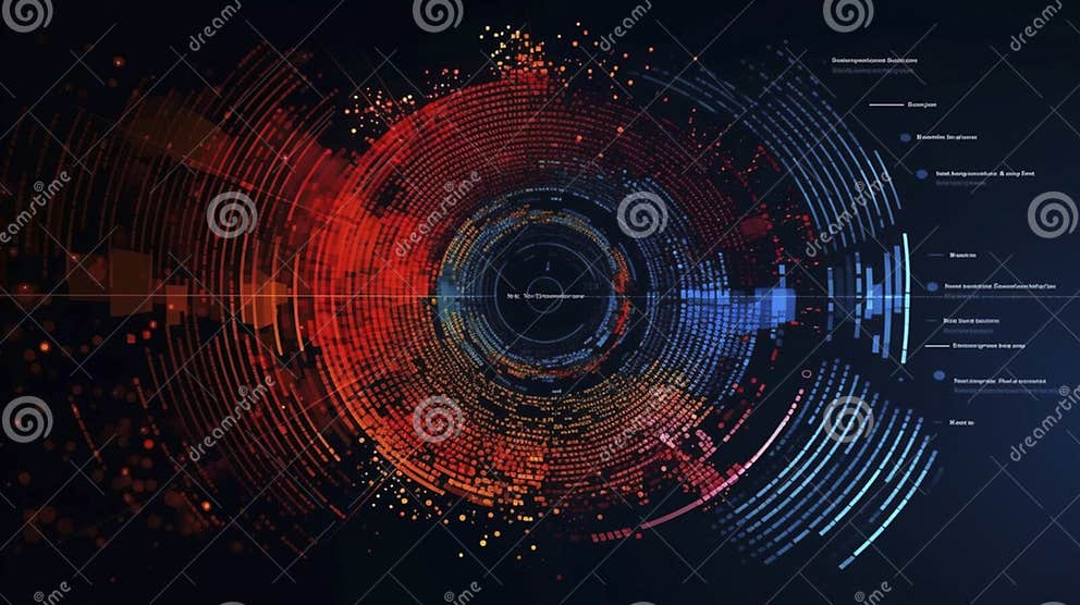 Abstract Futuristic Infographic with Visual Data Complexity, Represent Big Data Concept, Node ...