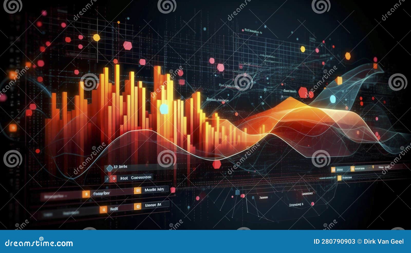 Abstract Futuristic Infographic With Visual Data Complexity, Represent ...
