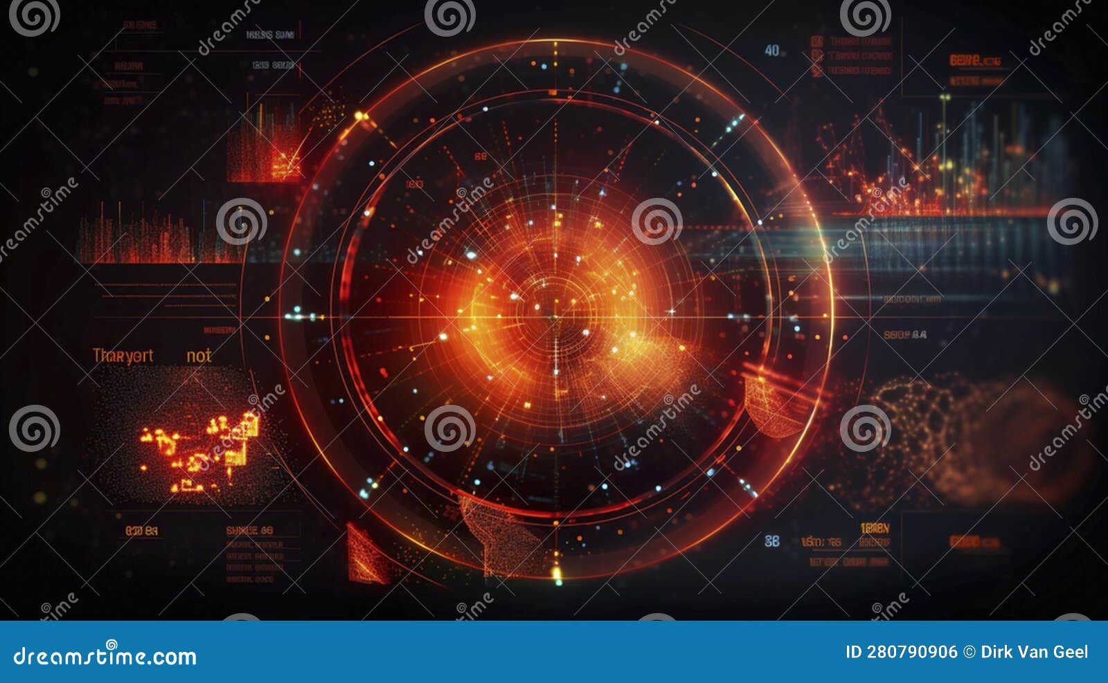 Abstract Futuristic Infographic with Visual Data Complexity, Represent ...