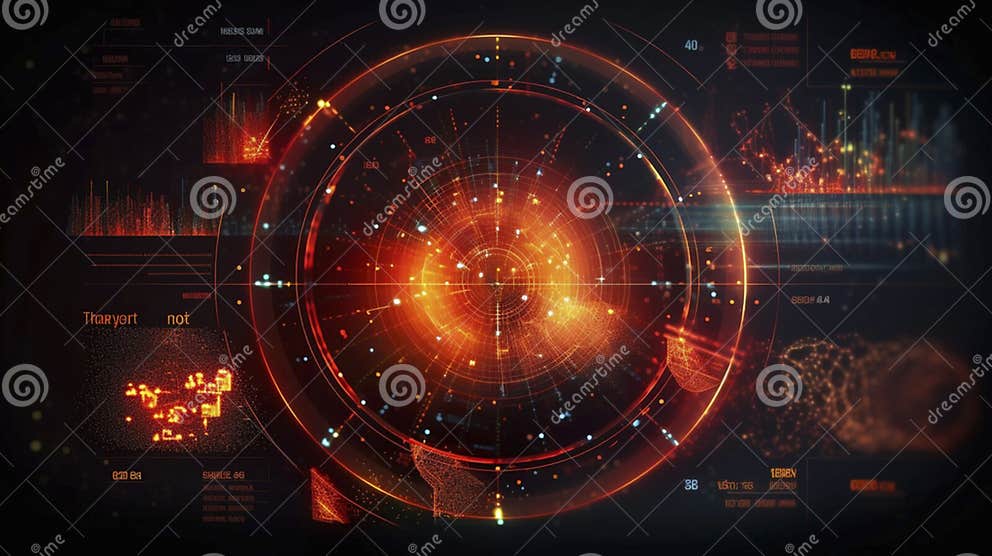 Abstract Futuristic Infographic with Visual Data Complexity, Represent Big Data Concept, Node ...