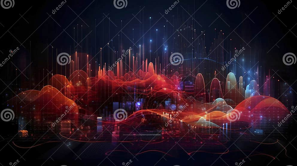 Abstract Futuristic Infographic with Visual Data Complexity, Represent ...