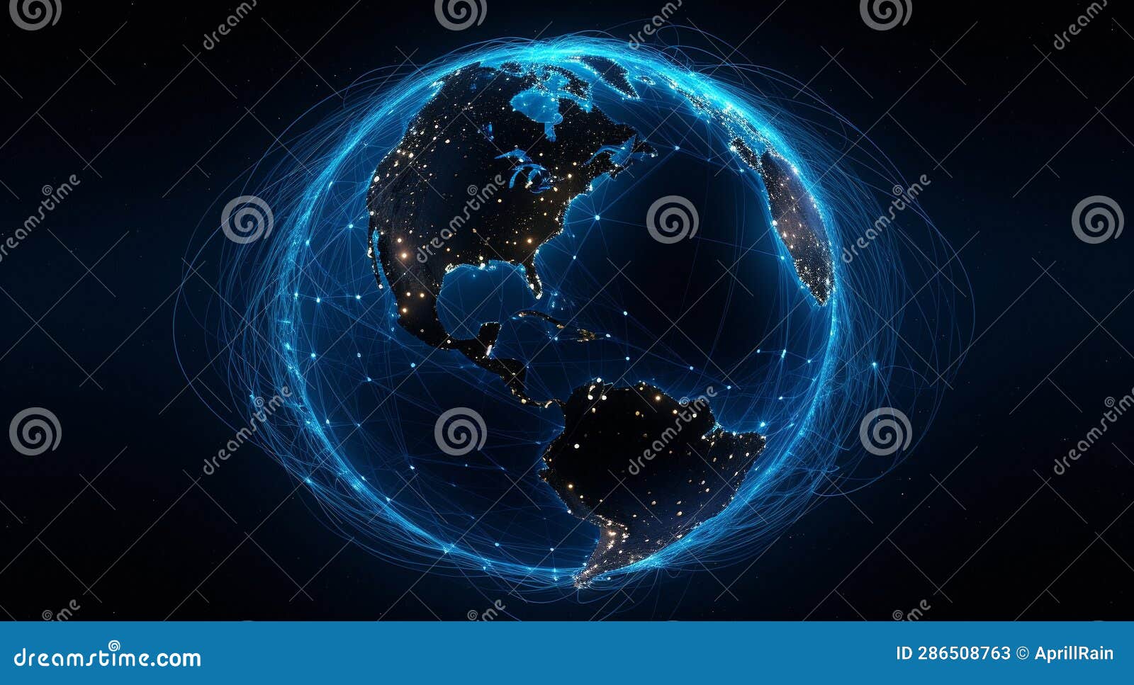 Abstract Futuristic Map in the Shape of a Globe Stock Image - Image of ...