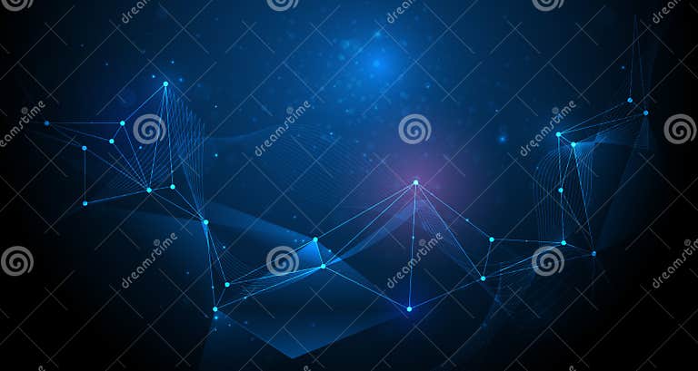 Abstract Futuristic, Molecule Technology with Polygonal Pattern Stock ...