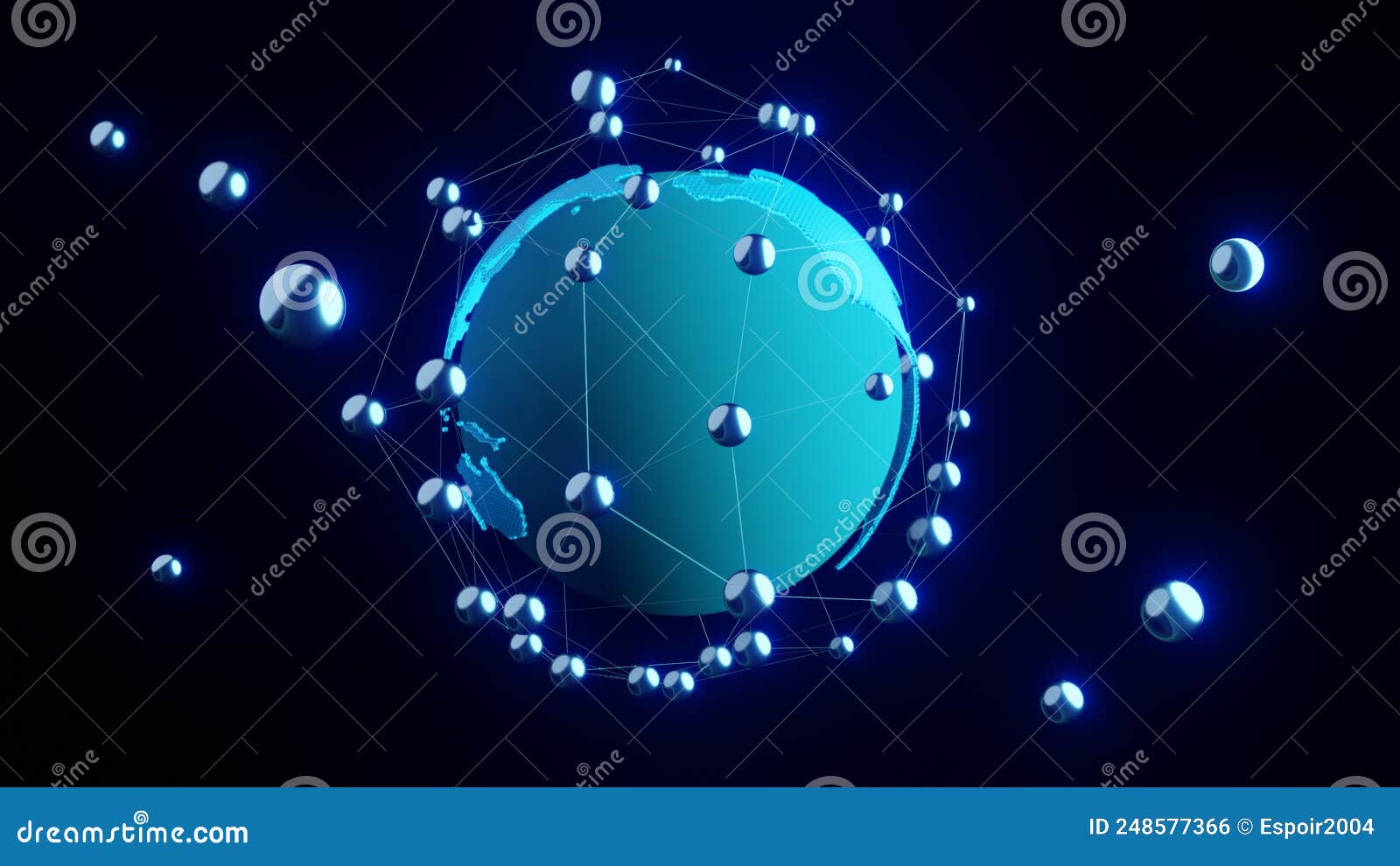 Abstract Futuristic Network and Earth Stock Illustration - Illustration ...
