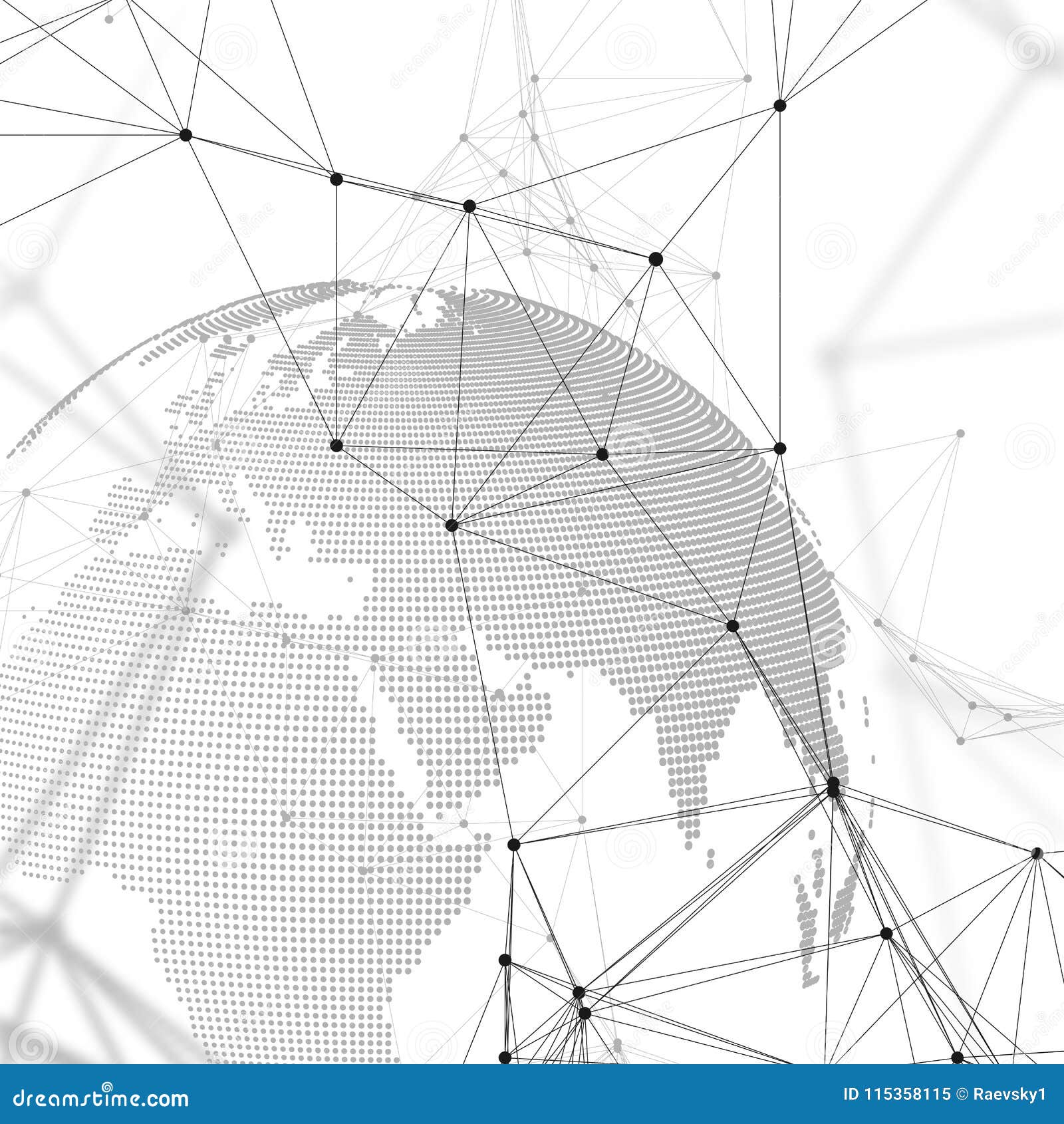 Abstract Futuristic Network Shapes. High Tech Background, Connecting ...