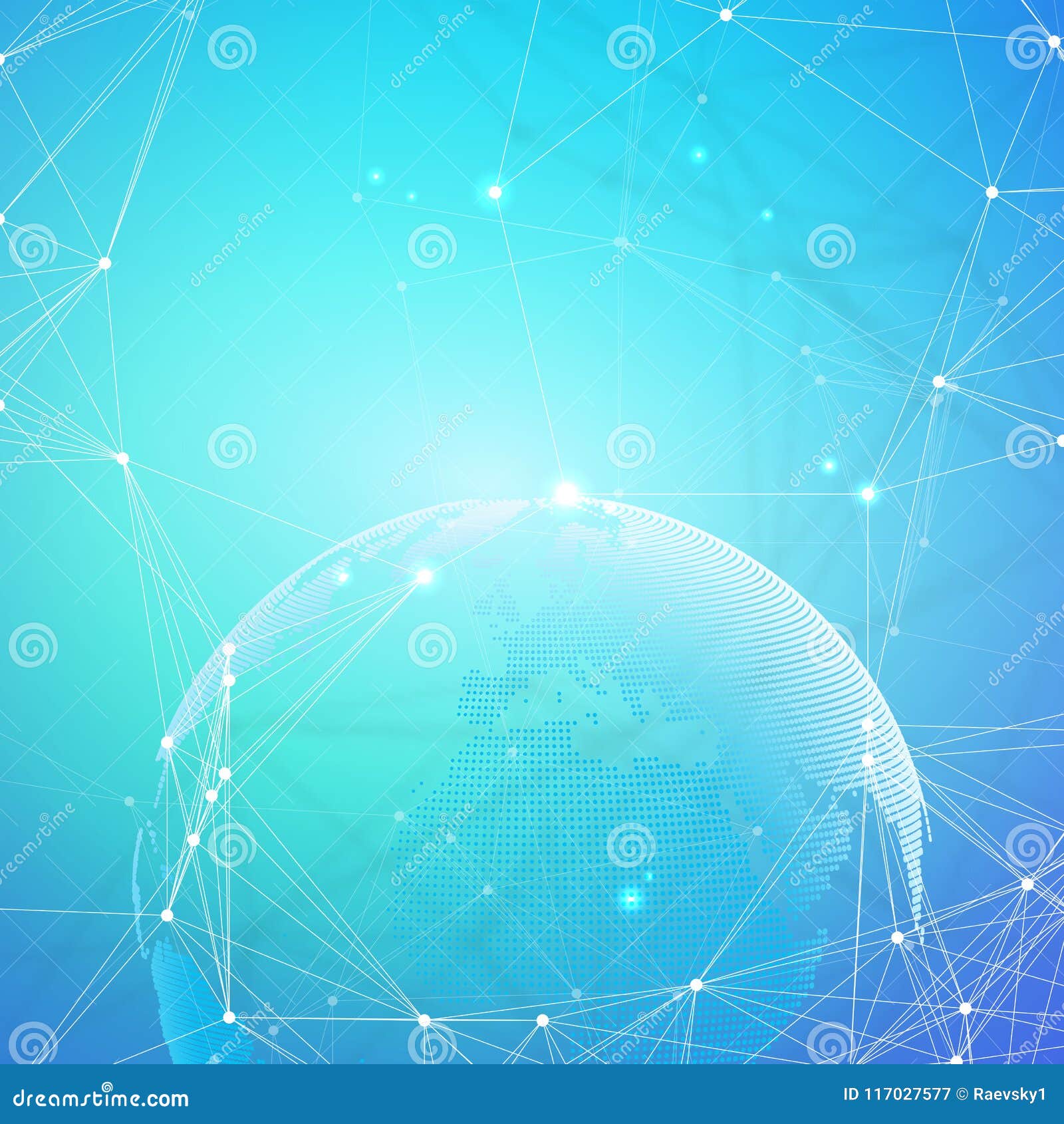 Abstract Futuristic Network Shapes. High Tech Background, Connecting ...