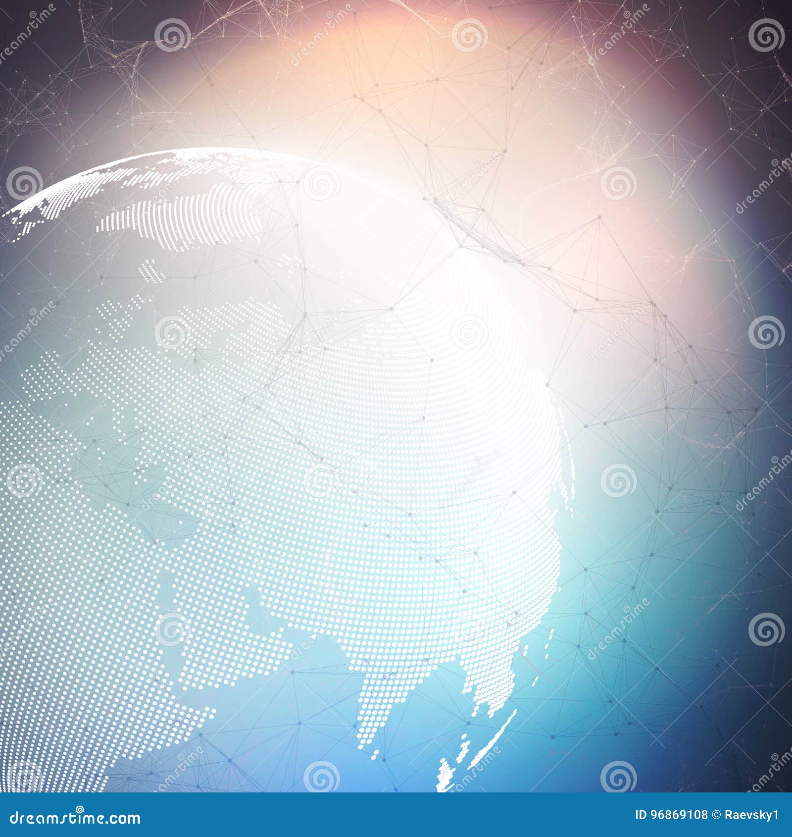 Abstract Futuristic Network Shapes. High Tech Background, Connecting ...