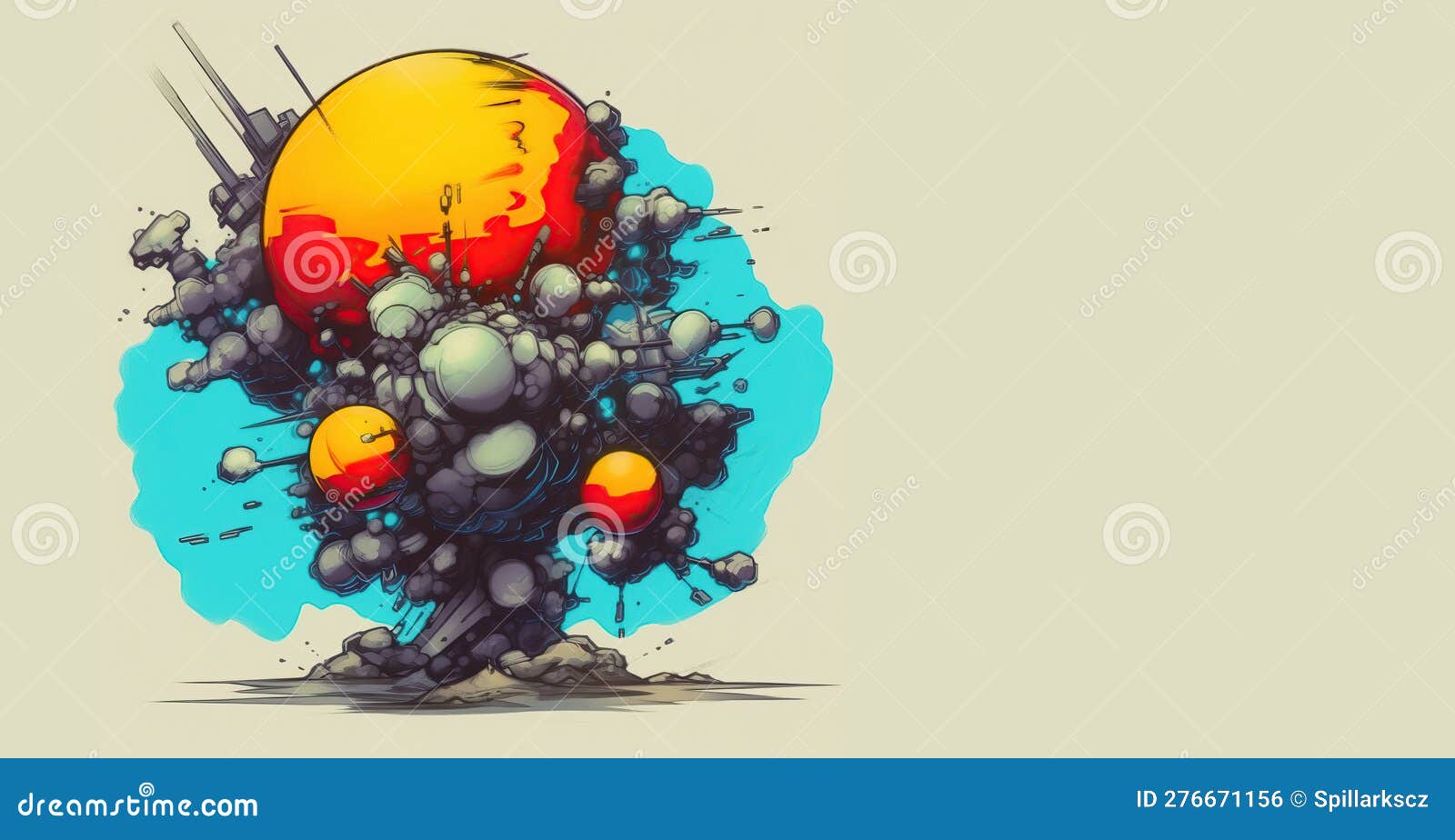 Abstract Futuristic Object Floating on a Beige Background Stock ...