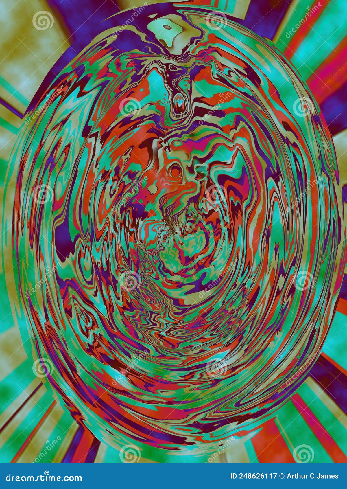 Abstract Multi-coloured Orb Digital Art Design Stock Illustration ...