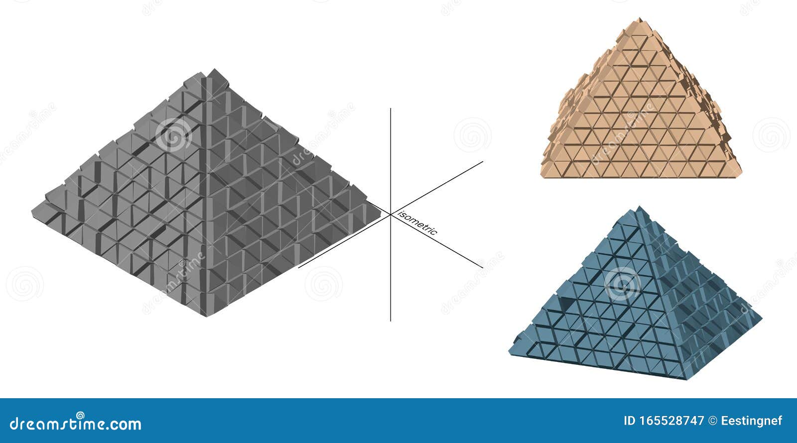 Abstract Futuristic Pyramid Set. 3d Vector Illustration. Different ...