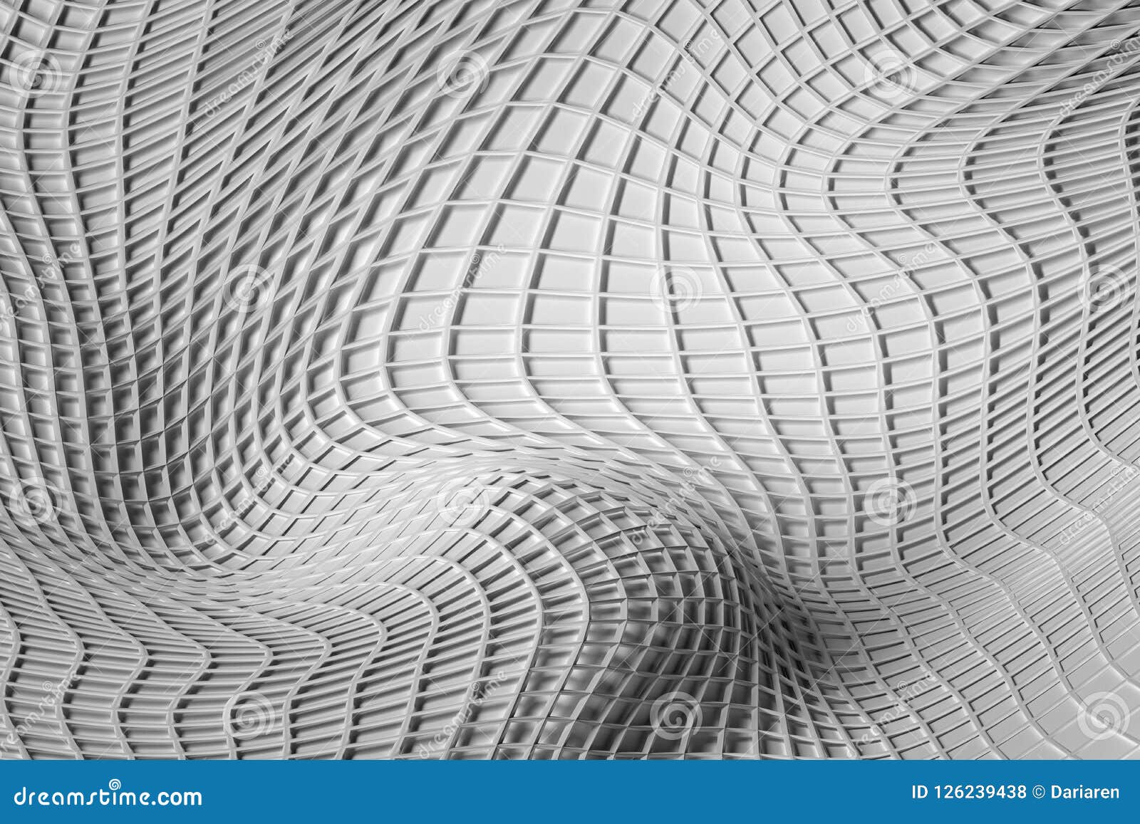 Warped Surface with Wireframe on Top of White Surface. Stock ...