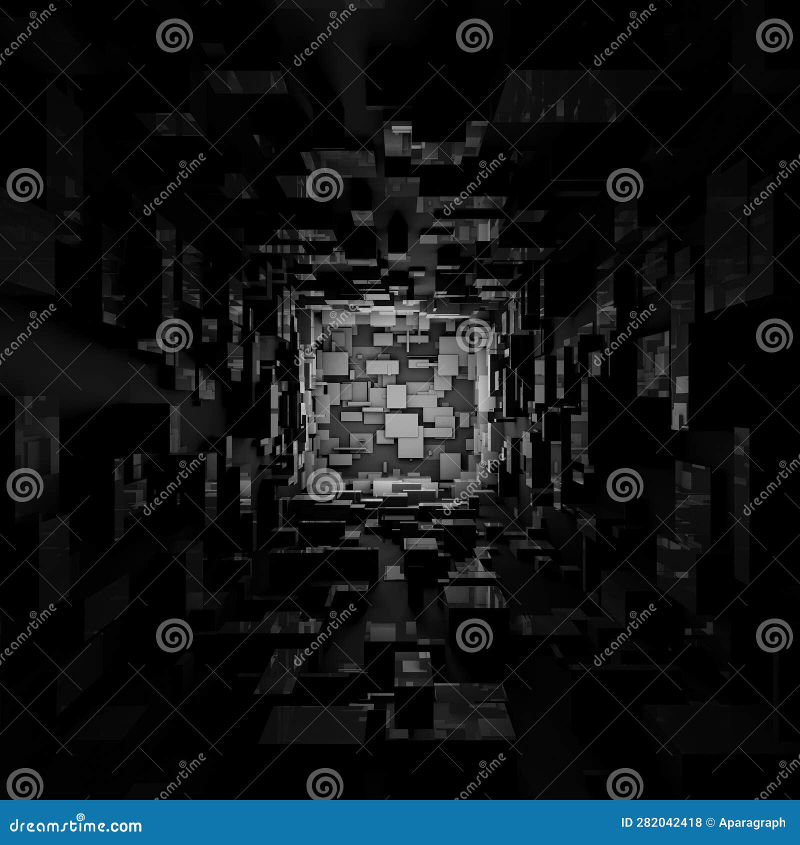 Abstract Futuristic Sci Fi Dark Light Room Background 3d Rendering ...