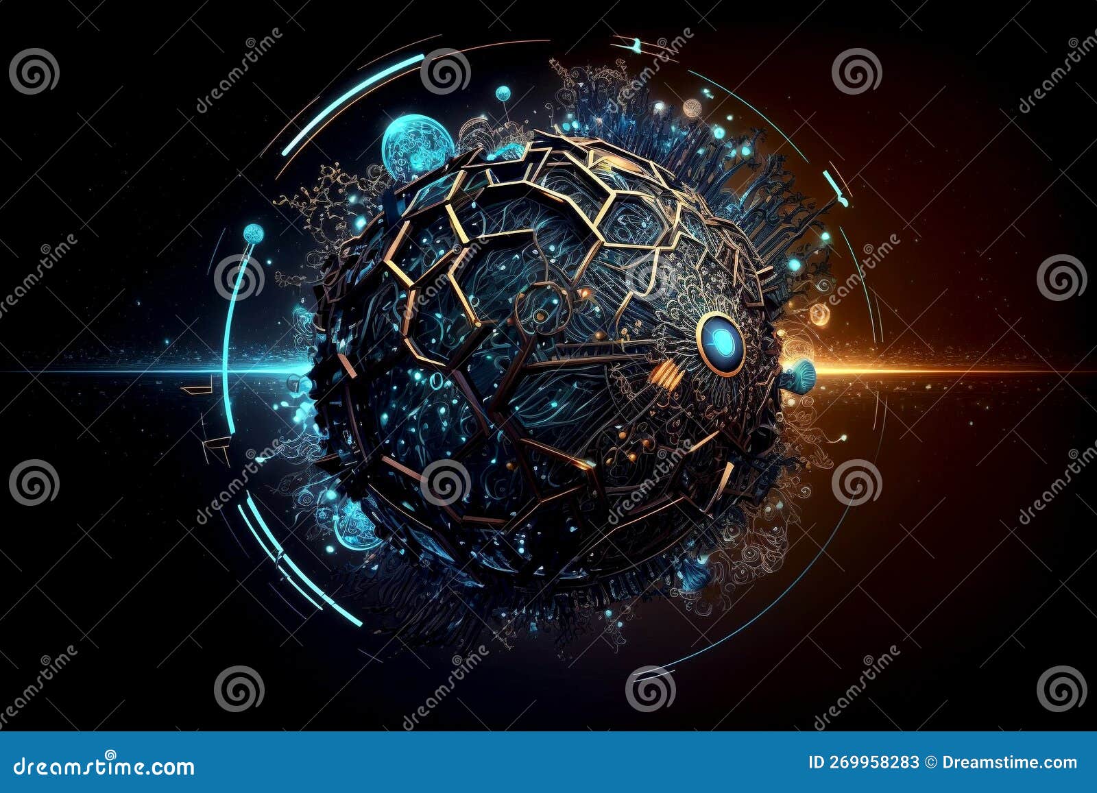 Abstract Futuristic Scientific Computer Graphics Stock Illustration ...