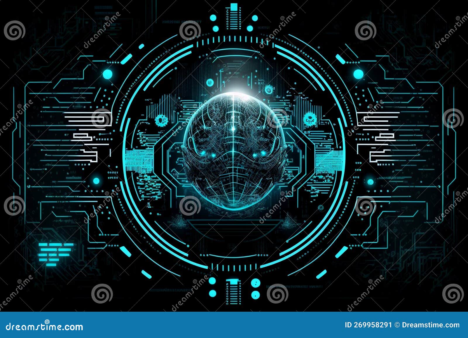Abstract Futuristic Scientific Computer Graphics Stock Illustration ...