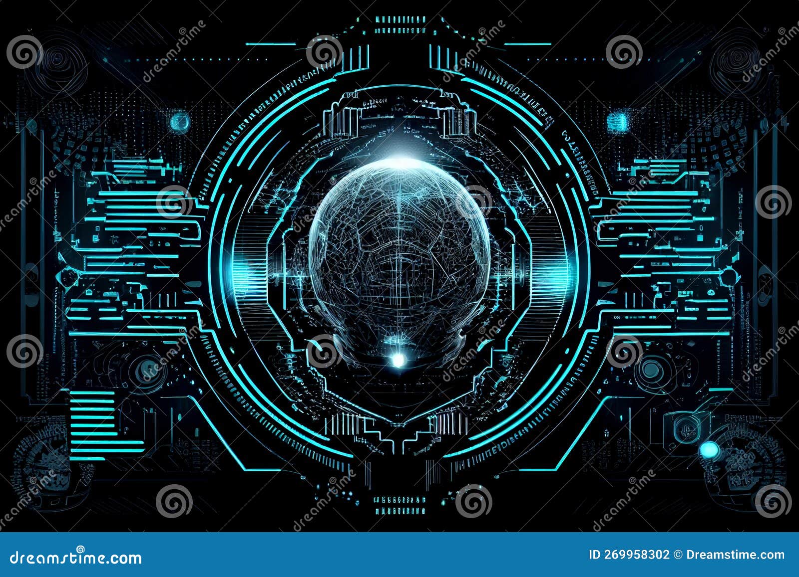 Abstract Futuristic Scientific Computer Graphics Stock Illustration ...