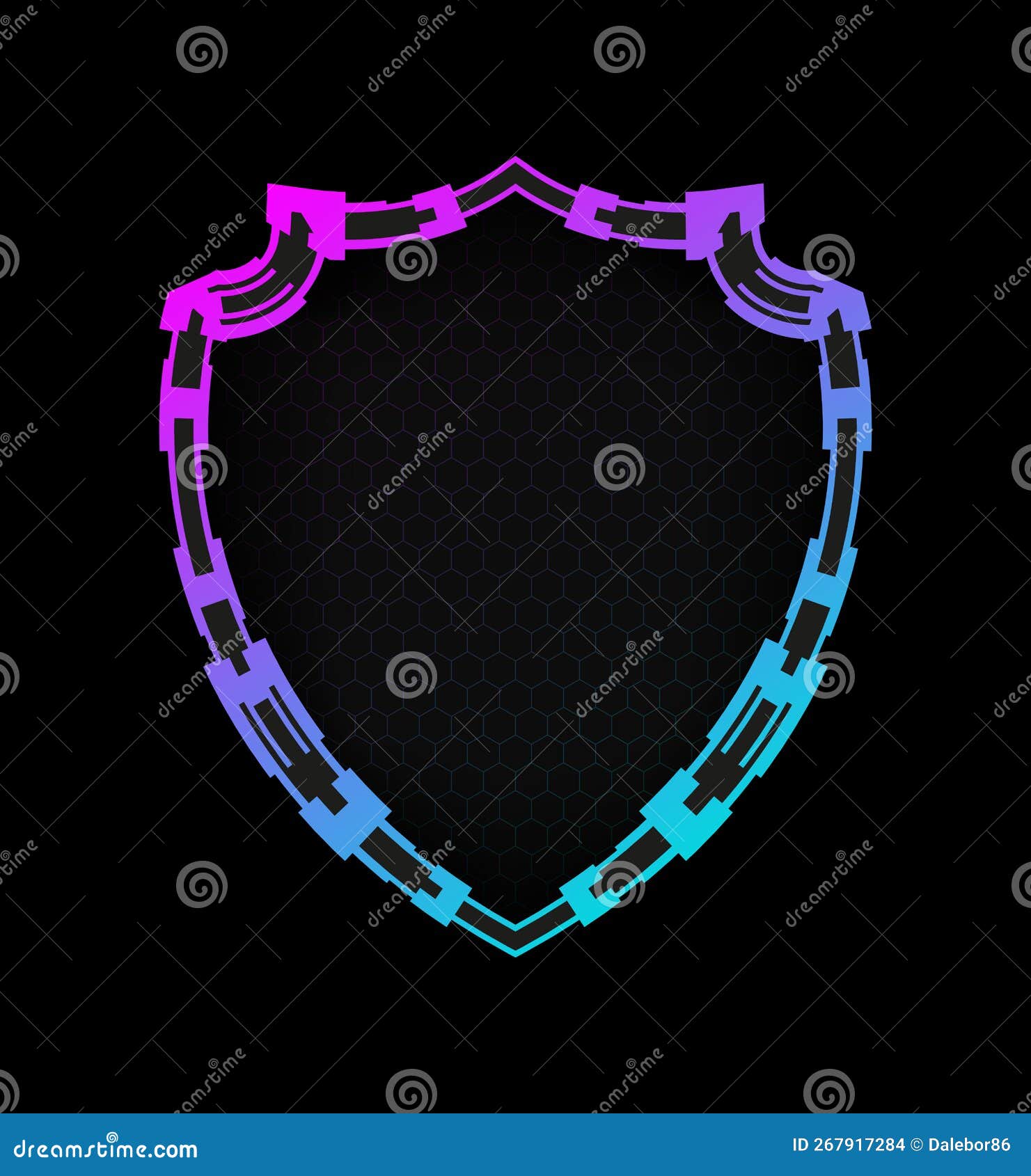 Abstract Futuristic Shield with Copy Space Stock Vector - Illustration ...