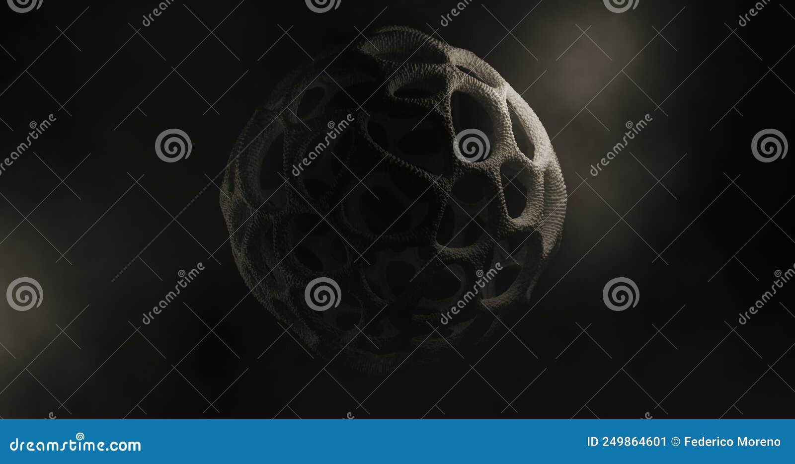 Abstract Futuristic Spherical Structure with Voronoi Pattern.Organic ...