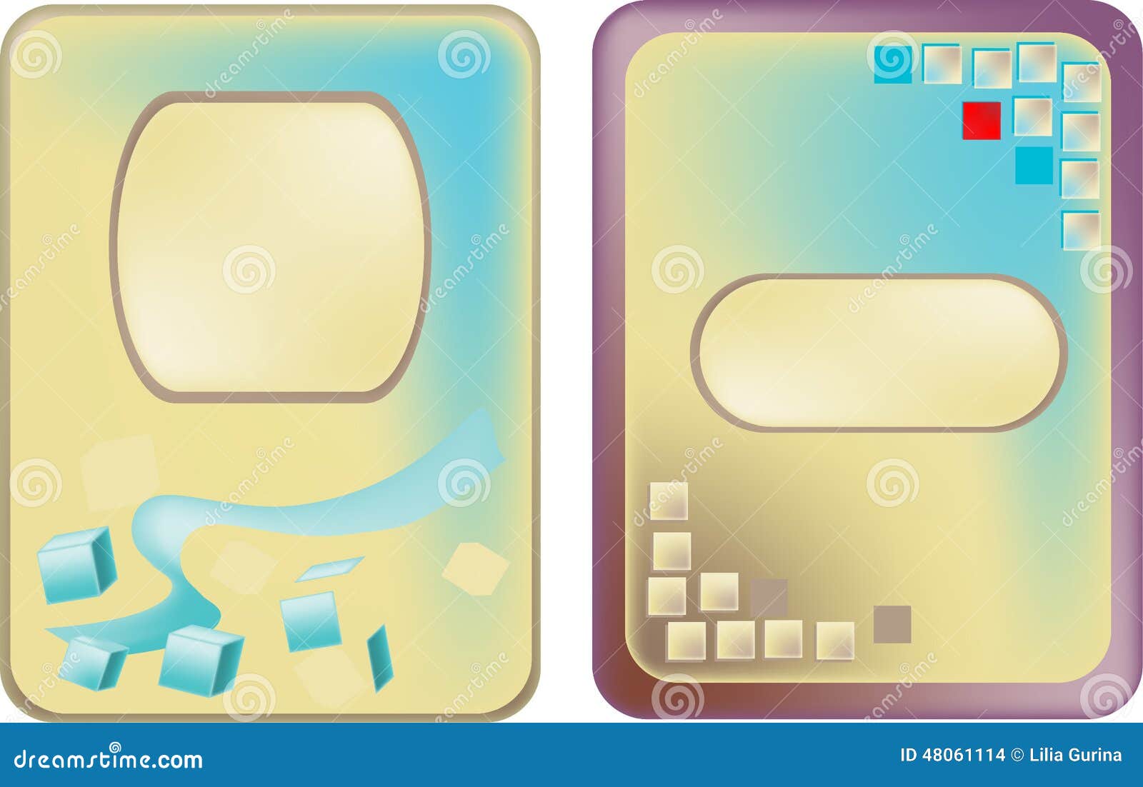 Abstract Futuristic Stickers Stock Illustration - Illustration of color ...