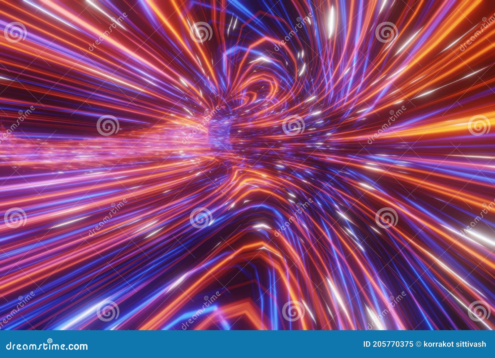 Abstract Futuristic Stream Digital Data Neon Speed Motion Glowing Light ...