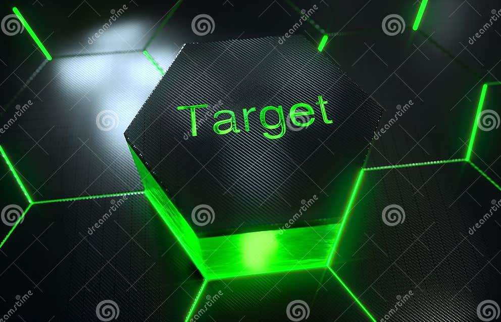 Abstract Futuristic Surface Hexagon Pattern with Light Rays Stock ...