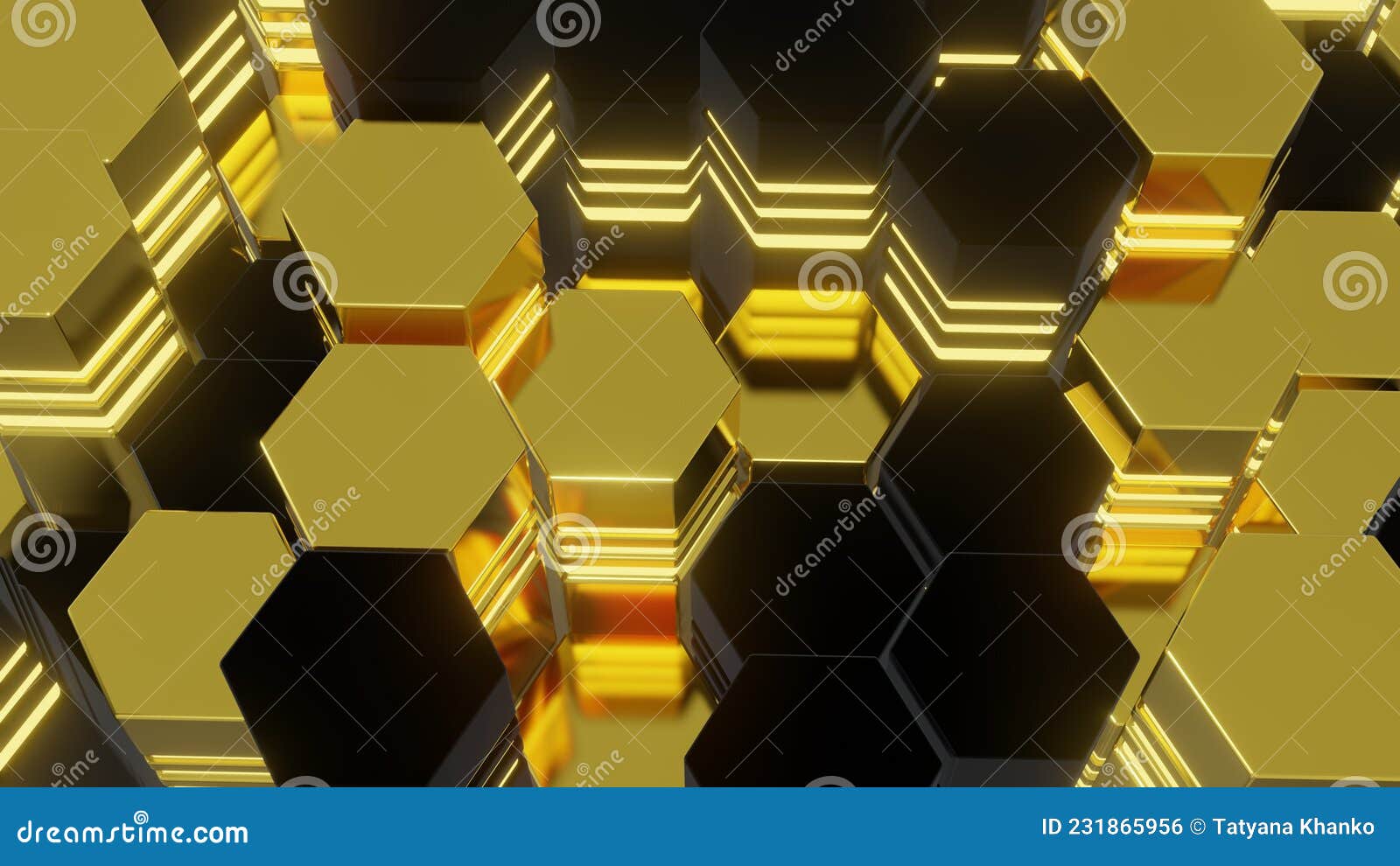 Abstract Hexagonal Future Gold Background. Modern Wallpaper Digital ...