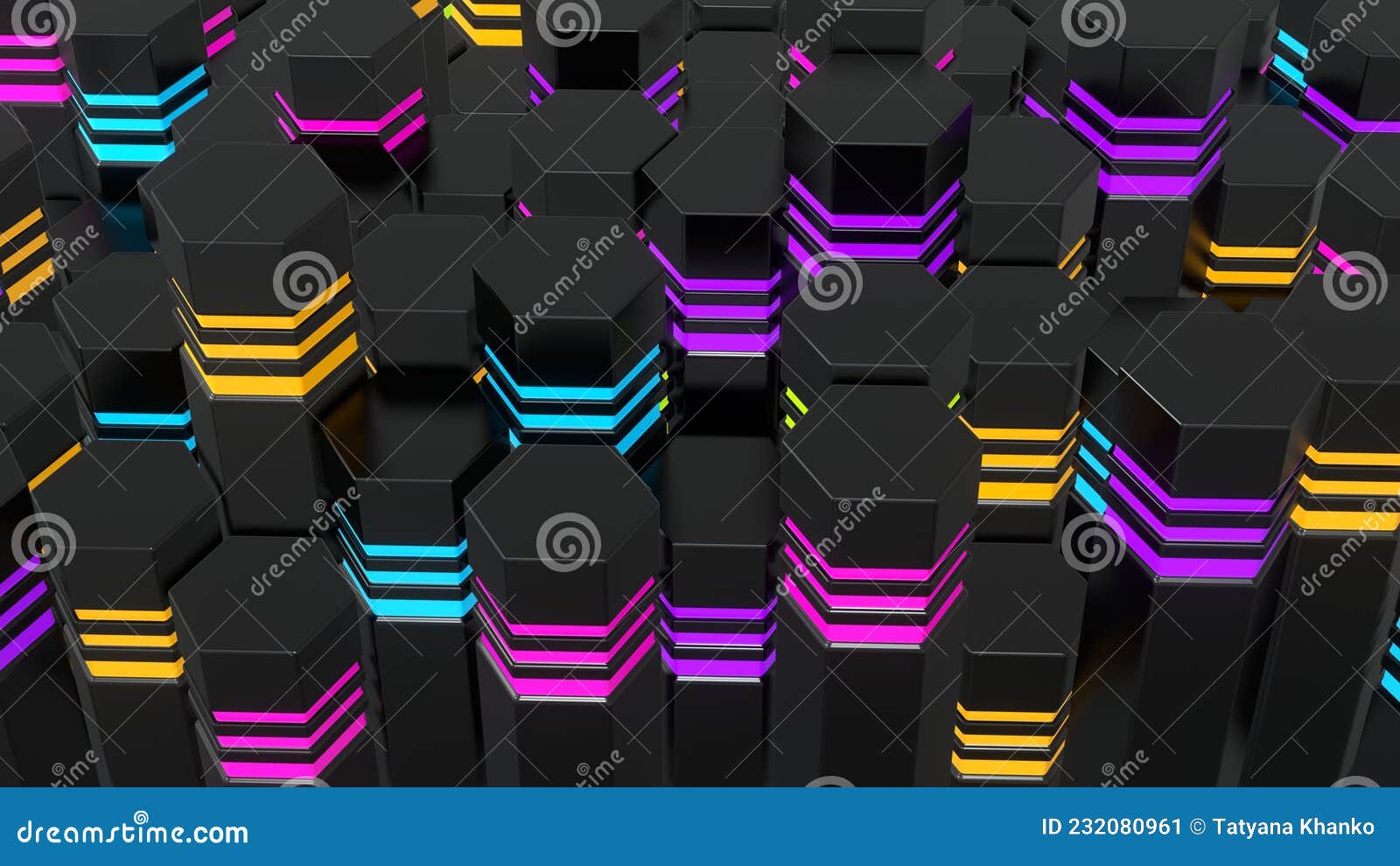 Abstract Hexagonal Future Black Background. Modern Wallpaper Digital ...