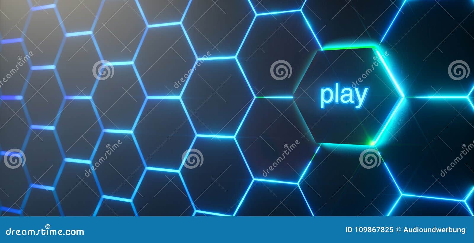 Abstract Futuristic Surface Hexagon Pattern With Light Rays Stock Illustration Illustration Of