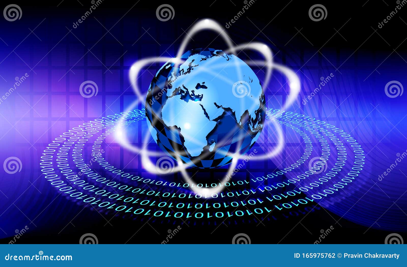 Abstract Futuristic Globe Technology Background Glitter Concept Speed