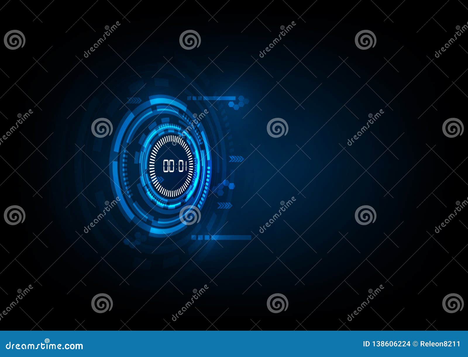 Abstract Futuristic Technology Background with Digital Number Timer ...