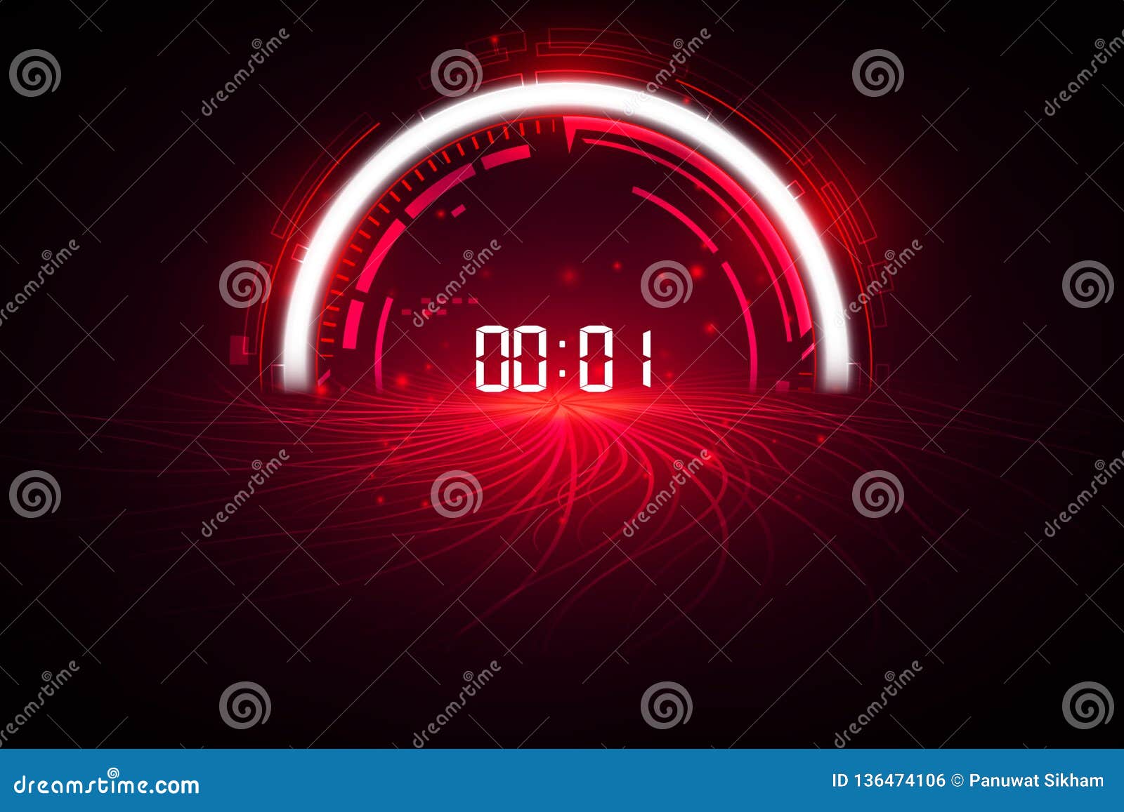 Abstract Futuristic Technology Background With Digital Number Timer ...