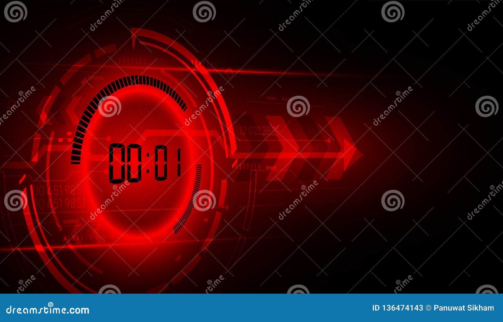 Abstract Futuristic Technology Background with Digital Number Timer ...