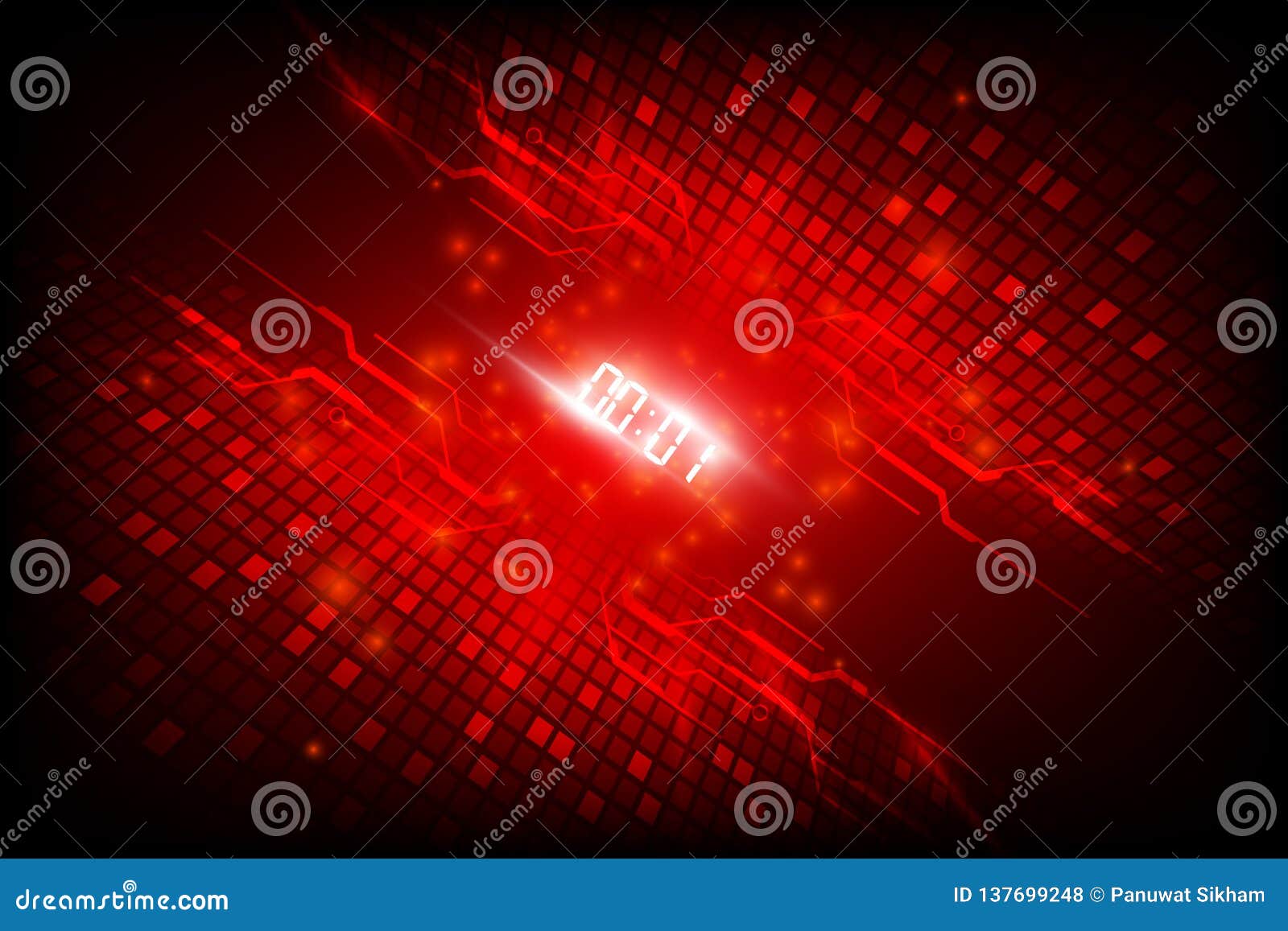 Abstract Futuristic Technology Background with Digital Number Timer ...