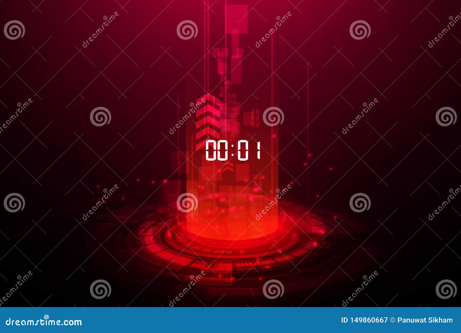Abstract Futuristic Technology Background with Digital Number Timer ...