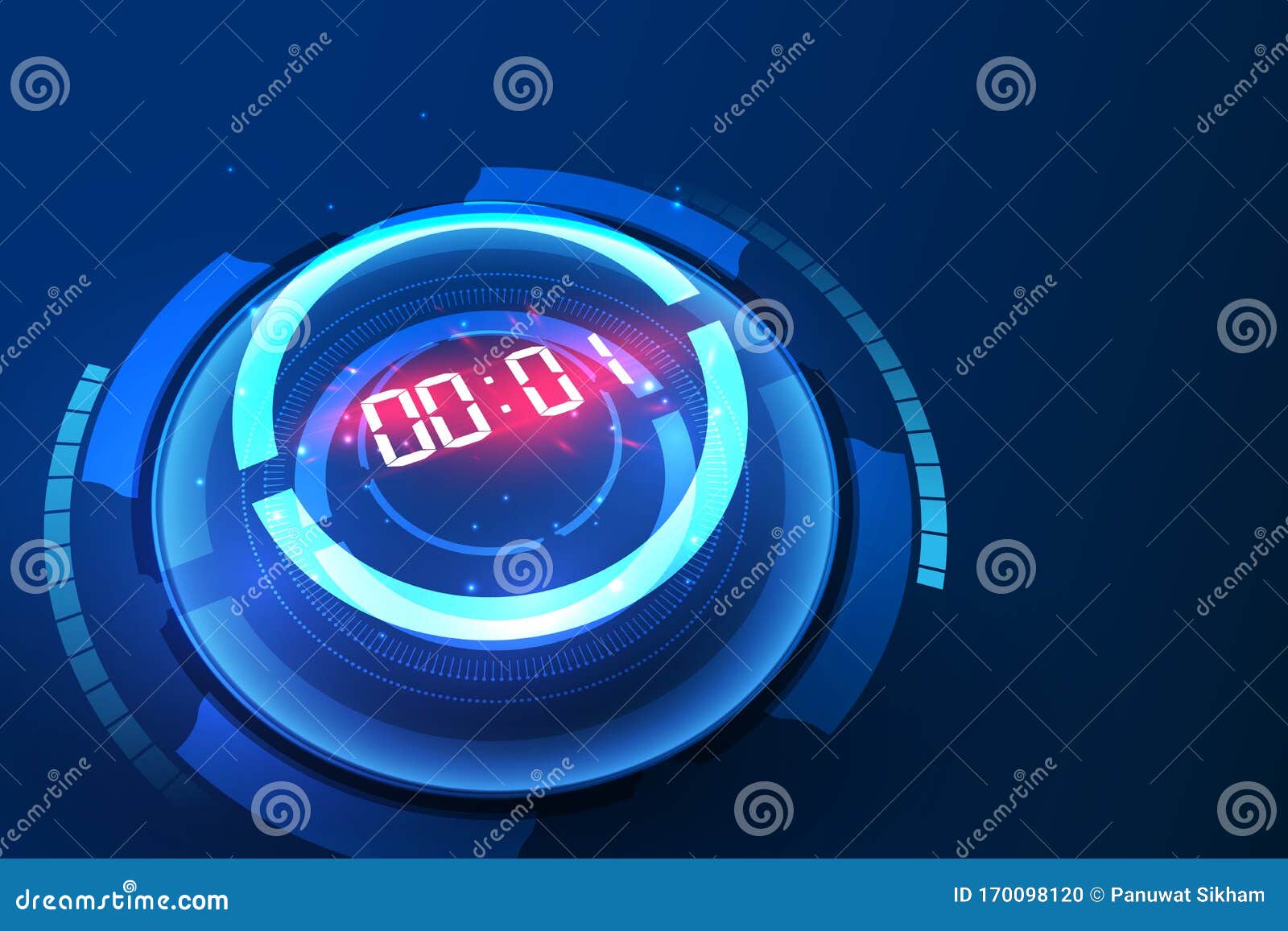 Abstract Futuristic Technology Background With Digital Number Timer ...