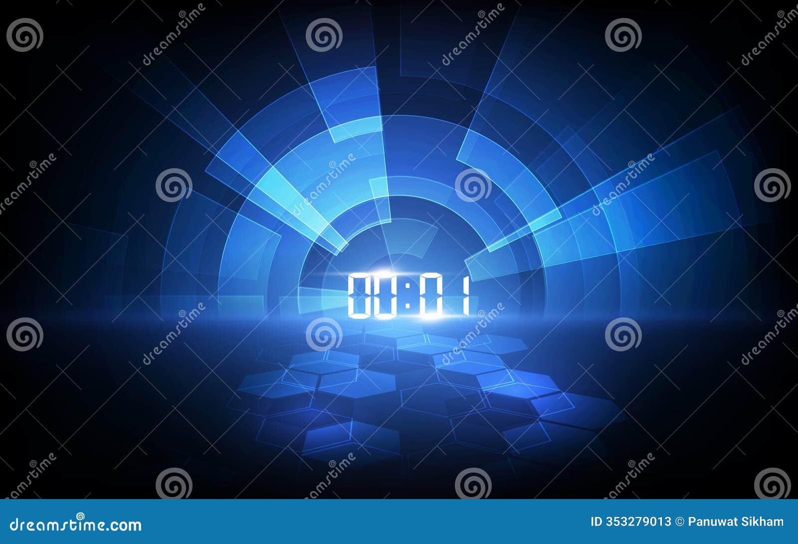 Abstract Futuristic Technology Background with Digital Number Timer ...