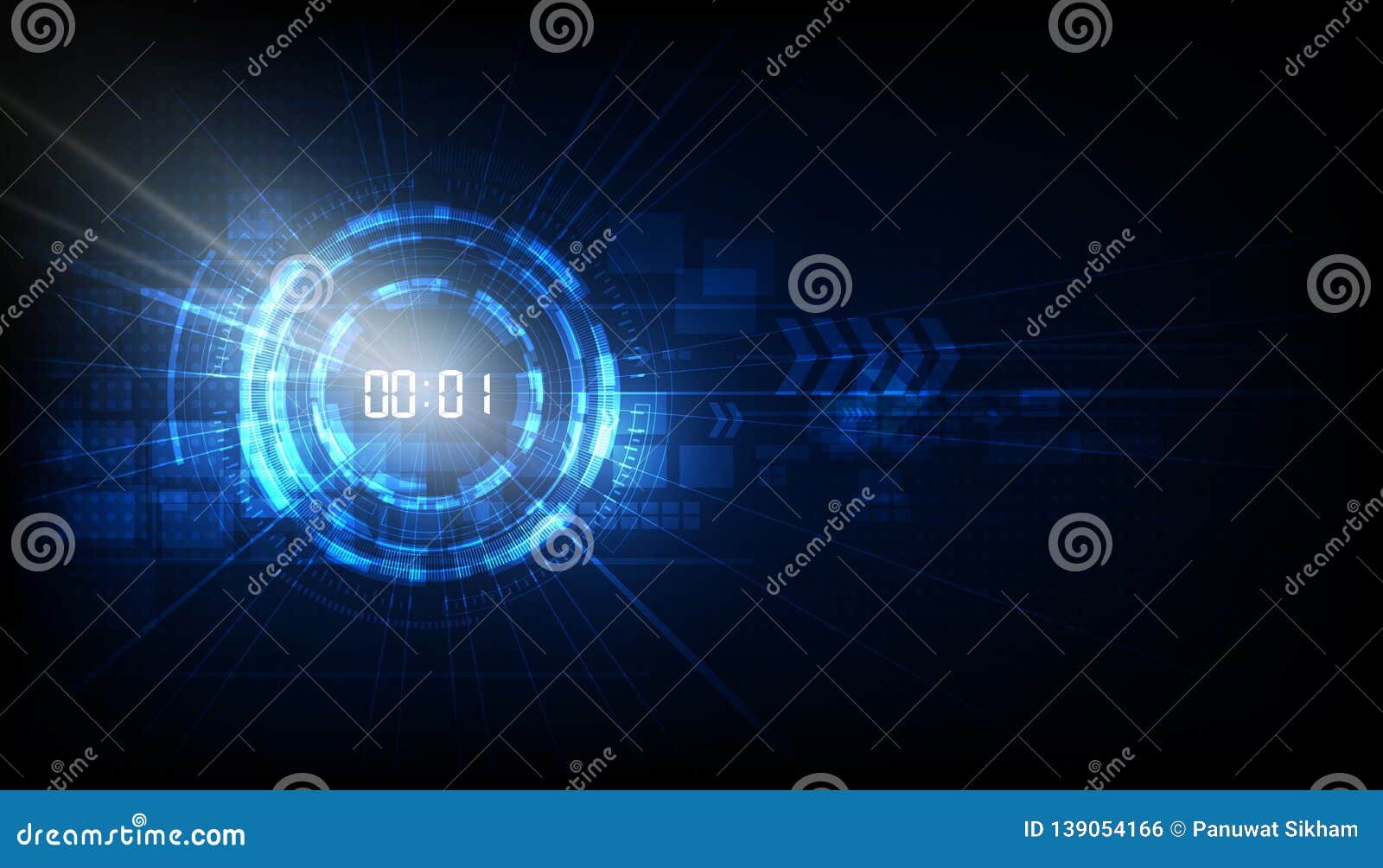 Abstract Futuristic Technology Background with Digital Number Timer Concept and Countdown ...