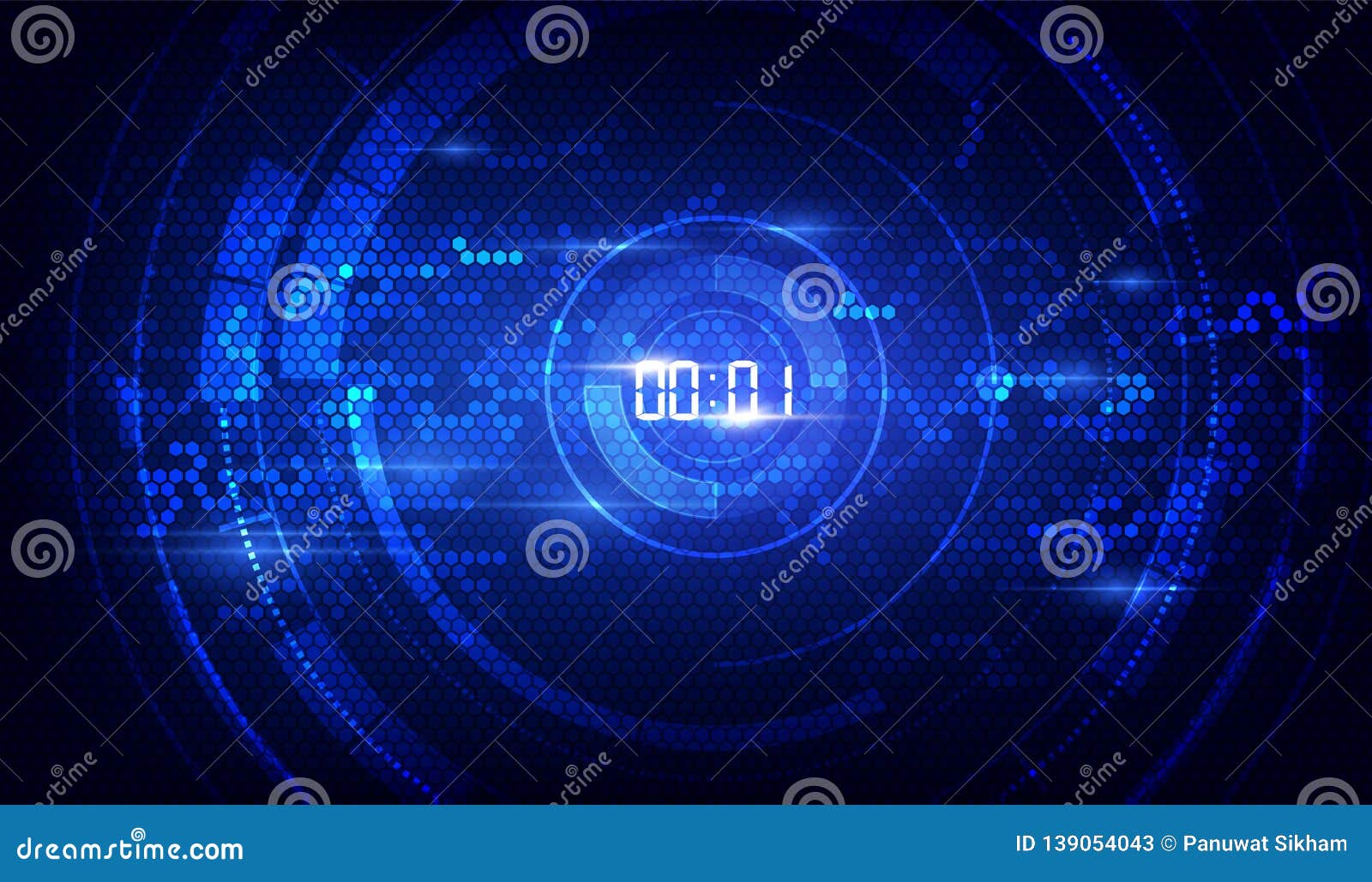Abstract Futuristic Technology Background with Digital Number Timer ...