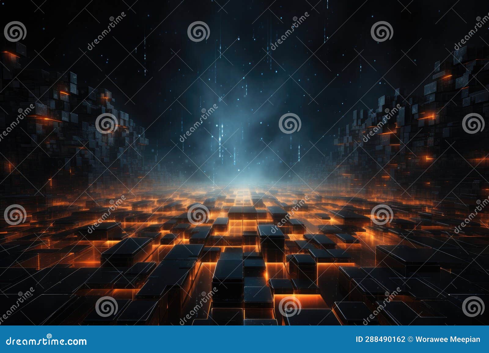 Abstract Futuristic Technology Background. Light Line Design Generative ...