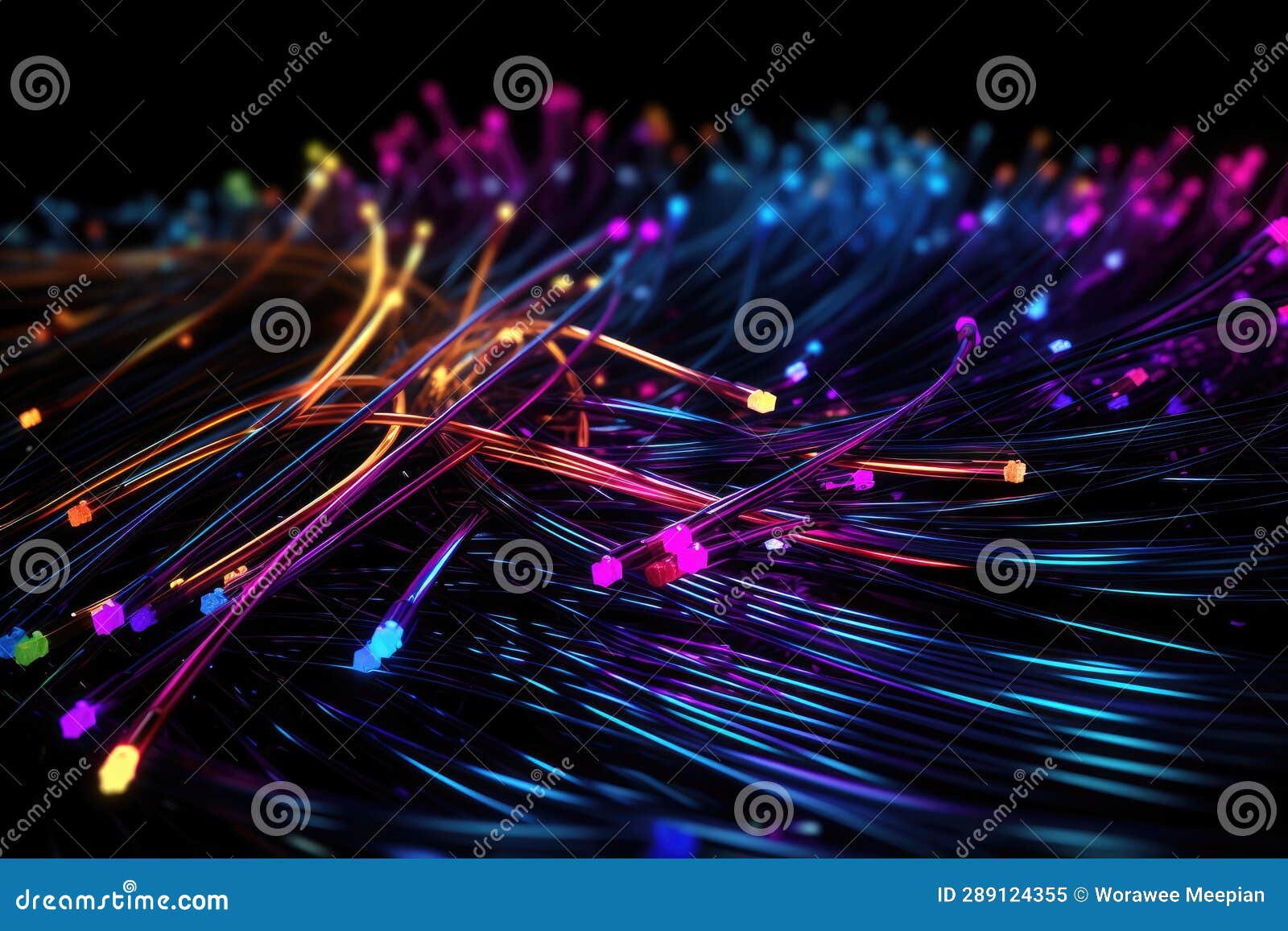 Abstract Futuristic Technology Background. Light Line Design Generative ...